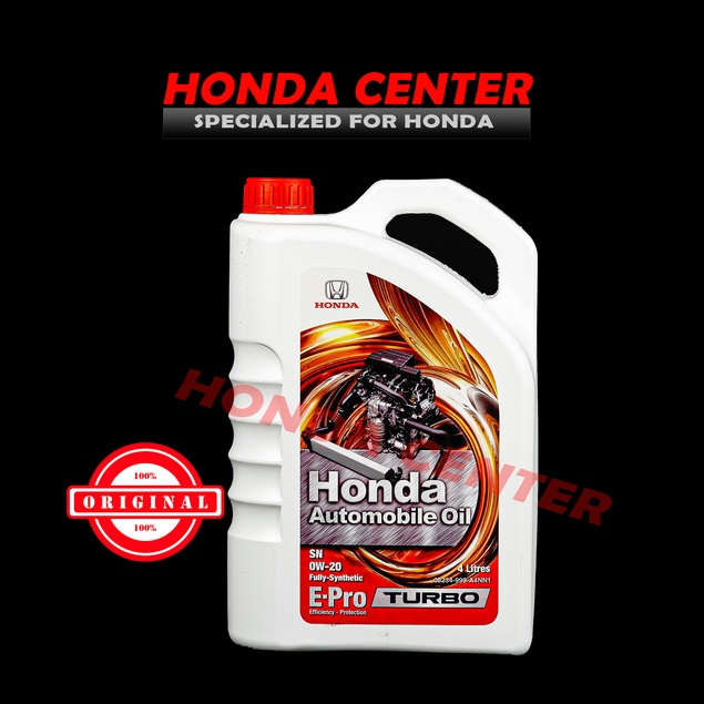 Jual Oli Oil Mesin Engine E-Pro Turbo Sn 0w-20 4l Full Syintetic Mobial Honda 100% Original ...