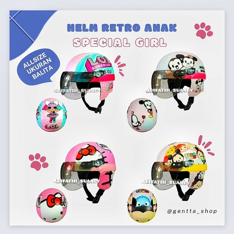 Jual HELM ANAK RETRO KARAKTER - HELM ANAK CEWEK - HELM ANAK MURAH ...