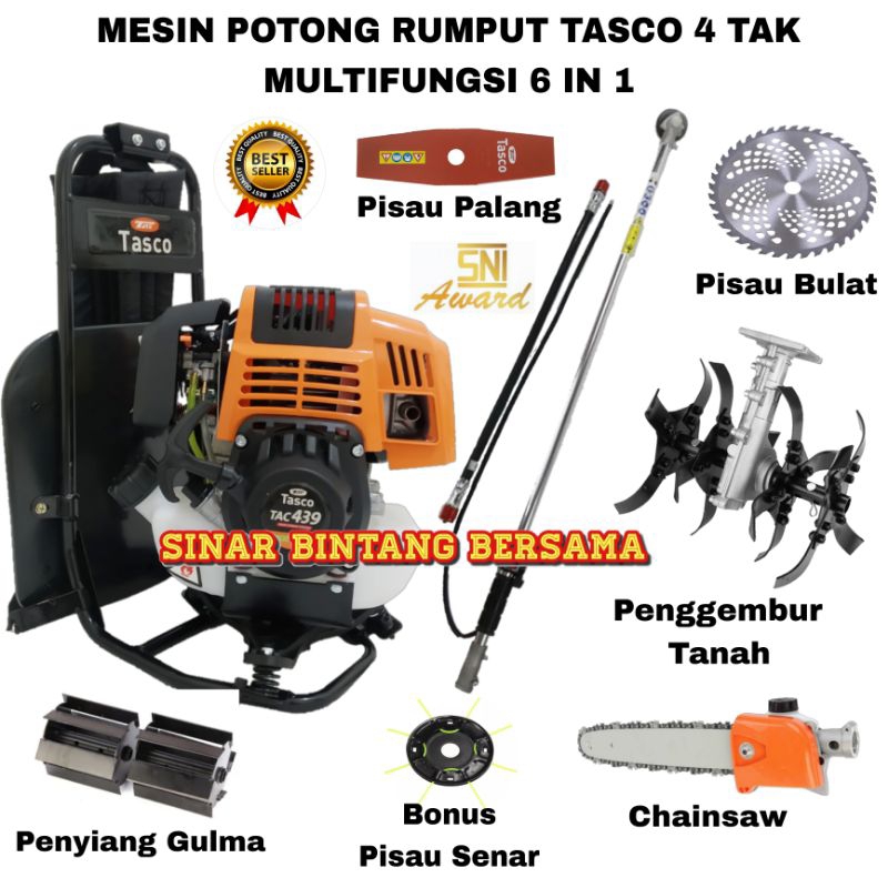 Jual MESIN POTONG RUMPUT TASCO 4 TAK MULTIFUNGSI 6 JENIS MATA PISAU ...