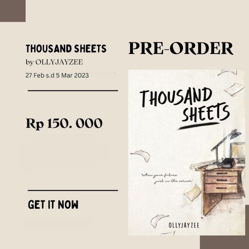 Jual Thousand Sheets - Ollyjayzee - SP | Shopee Indonesia