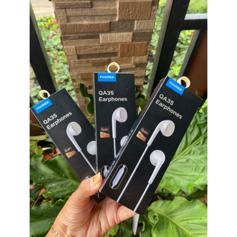 Jual Headset FOOMEE QA35 Earphone Wired HD Stereo Sound Ergonomic Design | Shopee Indonesia