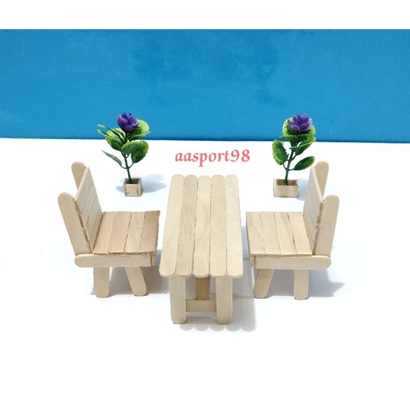 Jual Prakarya Miniatur Kursi Dan Meja Stik Es Krim Shopee Indonesia