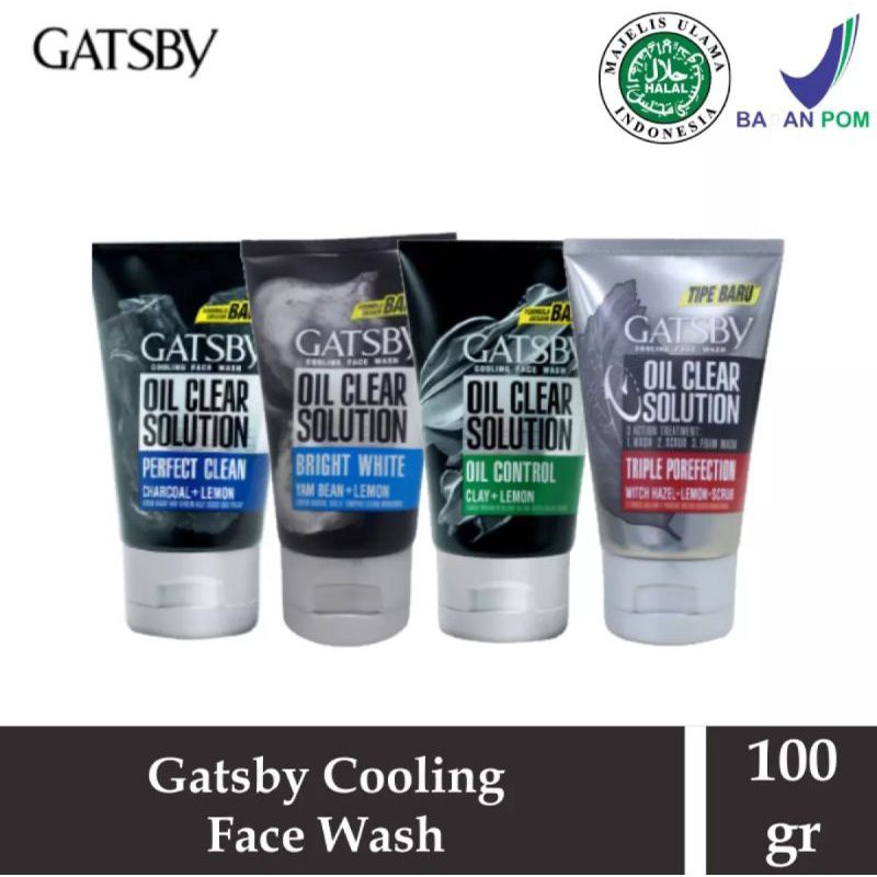 Jual Gatsby cooling face wash oil clear solution 100 g | Shopee Indonesia