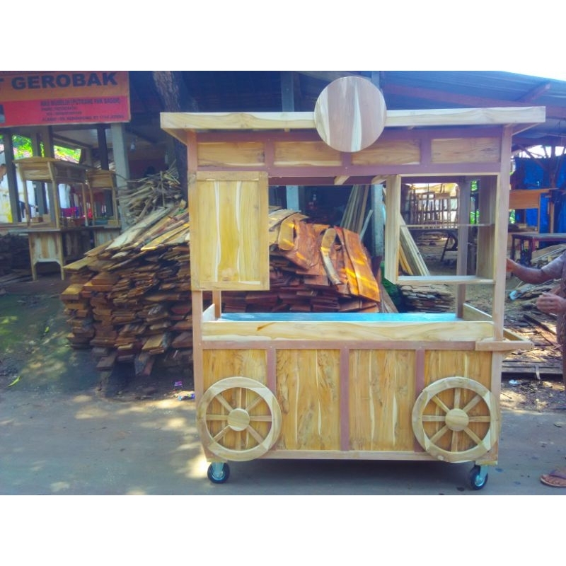 Jual gerobak unik jualan coklat pisang / gerobak jualan es buah ...