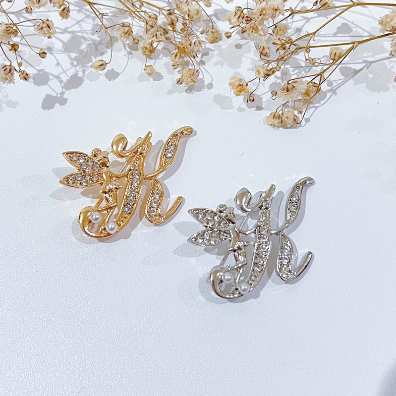 Jual Bros inisial nama gold / Bros alphabet /Bros inisial huruf Harga ...