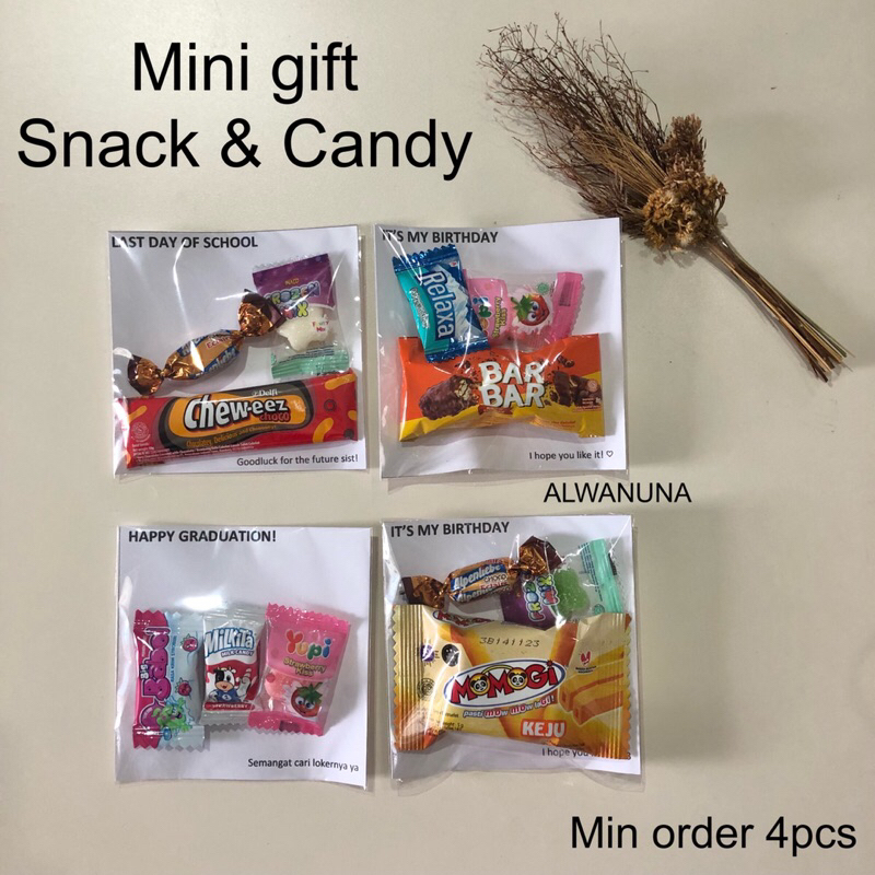 Jual mini gift snack candy coklat murah Freebies Custom Notes Hampers ...
