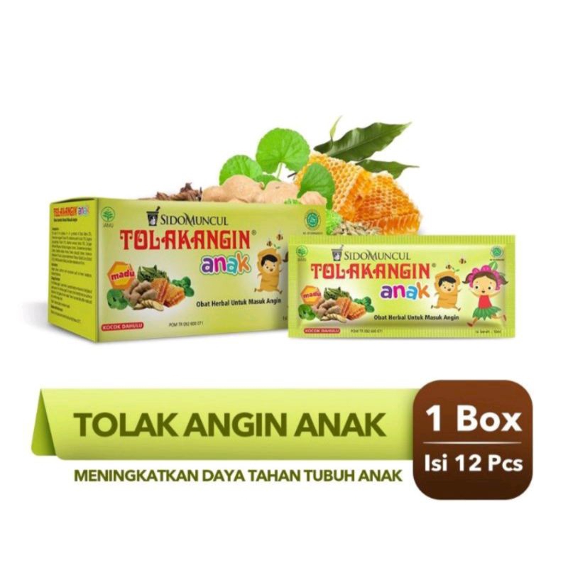 Jual TOLAK ANGIN ANAK SIDOMUNCUL 1 PACK 12 Sachet @10ml | Shopee Indonesia