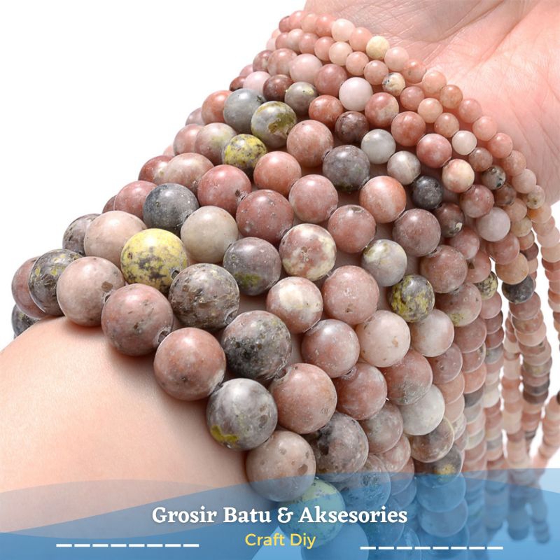 Jual Batu Alam Wintersweet Jasper 4/6/8/10MM Dipilih Batu Alam Manik ...