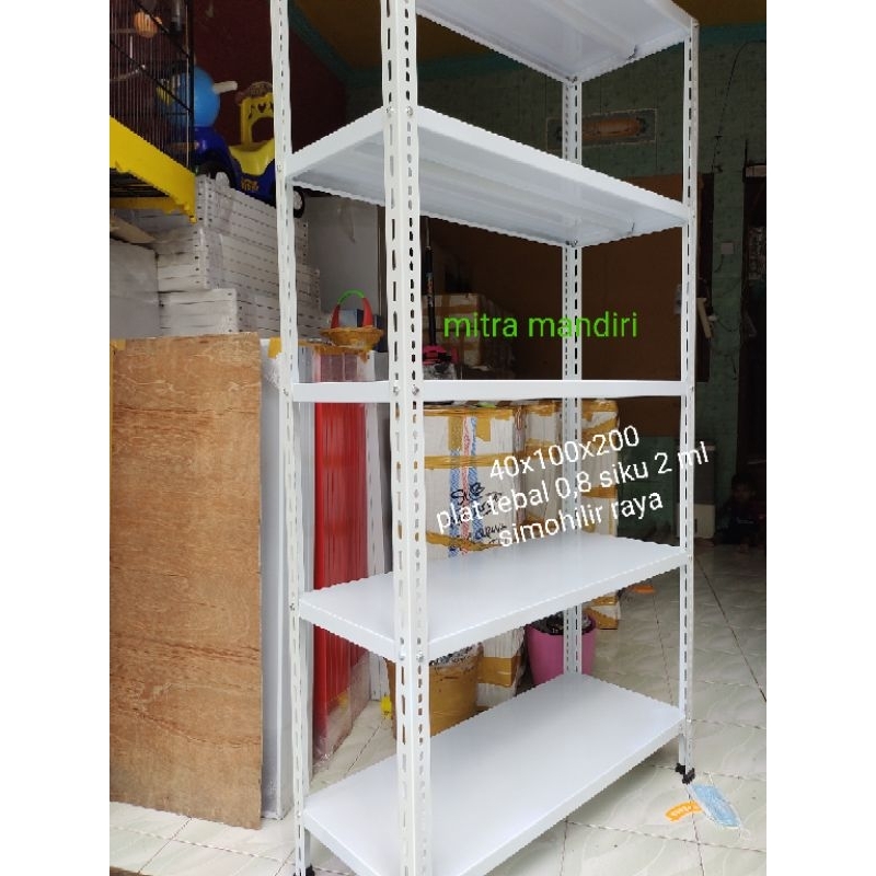 Jual rak besi siku lubang serbaguna bisa bongkar pasang P 100 40 200 ...