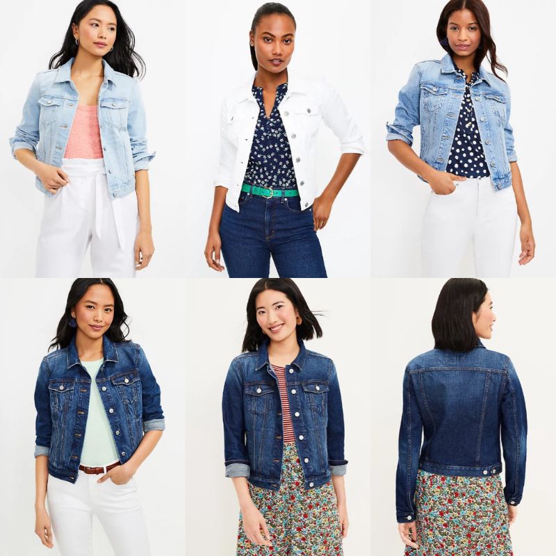 Jual Jacket Denim Wanita - Unisex LOFT Denim Trucker Jacket Original ...