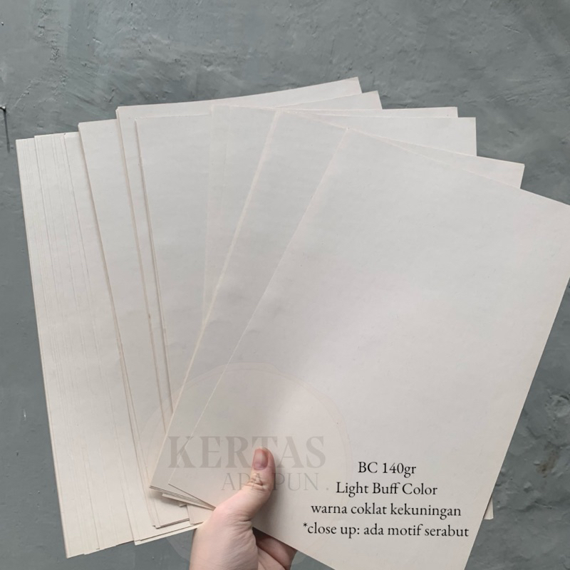 Jual Kertas Brief Card BC F4 140 gr gram gsm Warna Light Buff Color ...