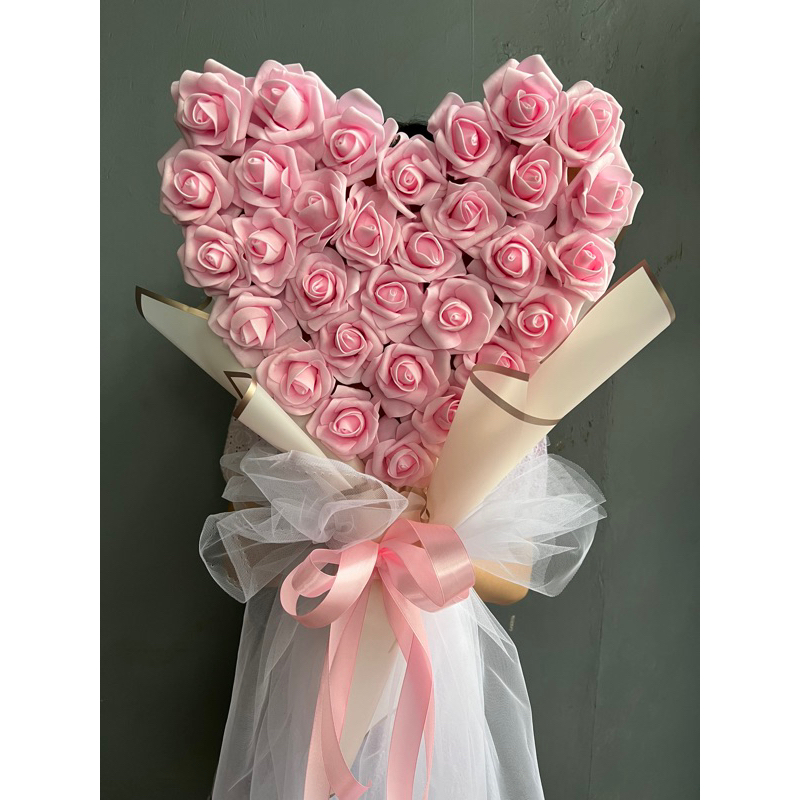 Jual HEART BOUQUET / HEART ROSES BOUQUET / ROSE BOUQUET ARTIFICIAL ...