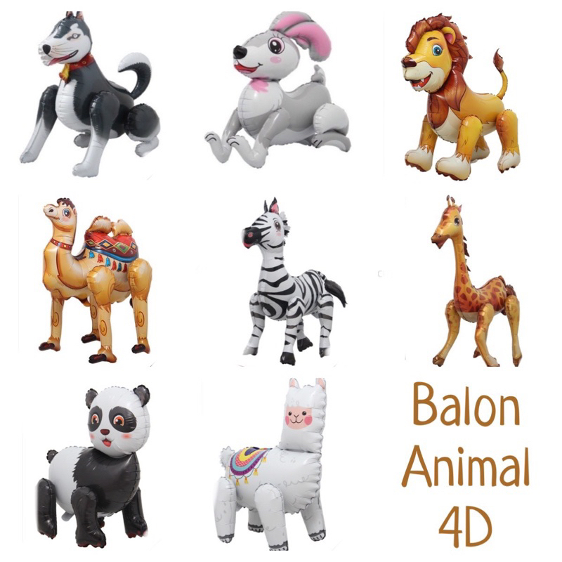 Jual BALON FOIL BINATANG ANIMAL 4D | Shopee Indonesia