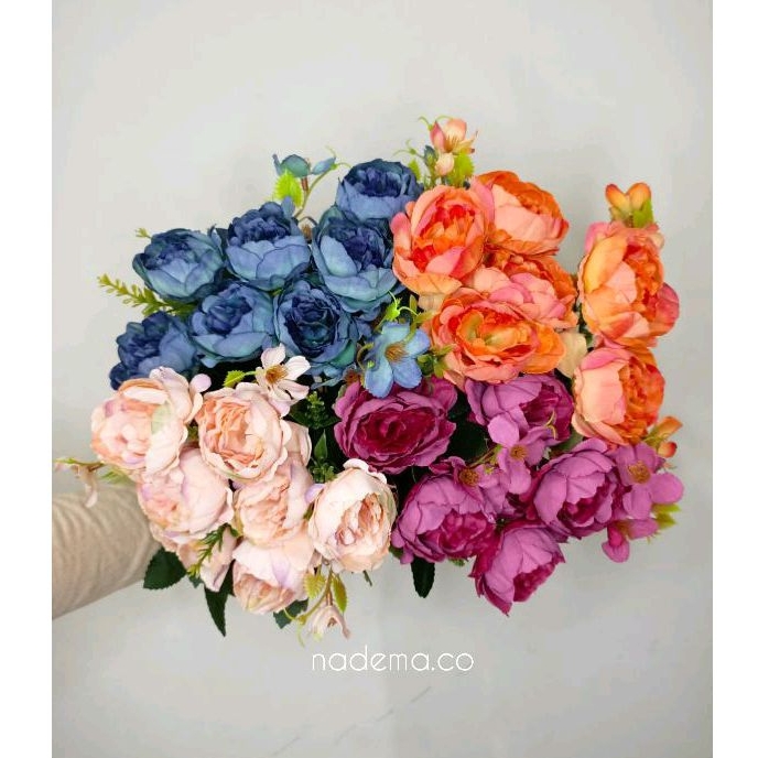Jual Bunga Artificial Peony Rustic 7 Kuntum | Bunga Buket Peony ...