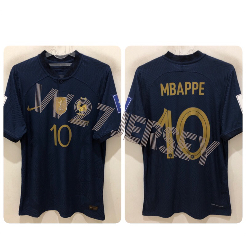 Jual JERSEY PLAYER ISSUE - France Home 2022 name player Mbappe + Patch ...