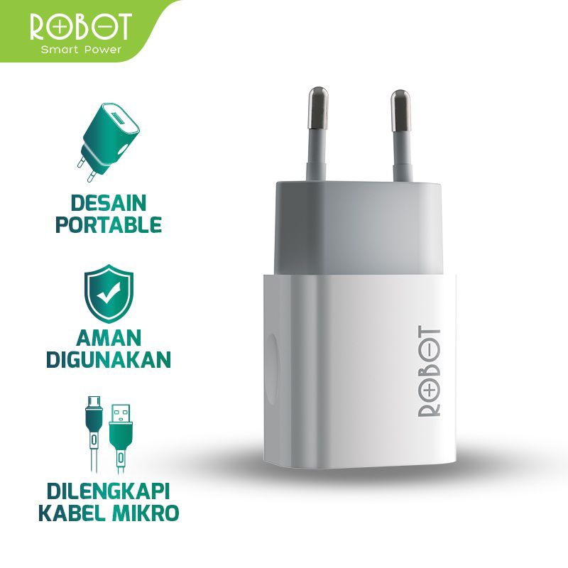 Jual ROBOT Charger RT-L1 Single Port Quick Charging Original Micro USB ...