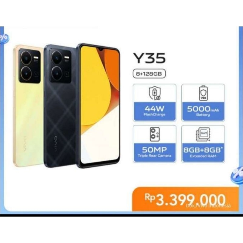Jual VIVO Y35 RAM 8GB ,ROM 128GB,100% ORIGINAL ,BERGANSI RESMI 1 TAHUN. | Shopee Indonesia