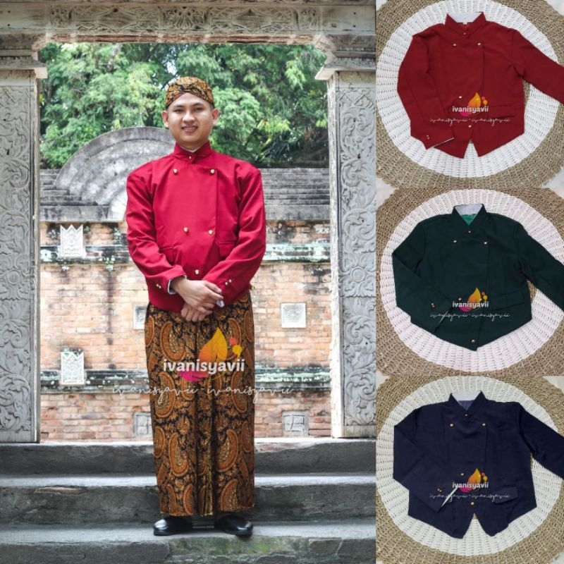 Jual Beskap Solo | On Model yogi -> Beskap Solo Warna Maroon | Shopee ...