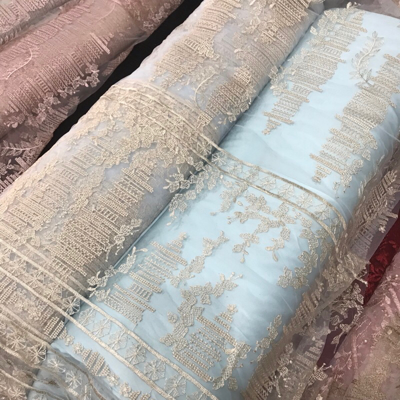 Jual Kain tulle bordir etnik gradasi | Shopee Indonesia
