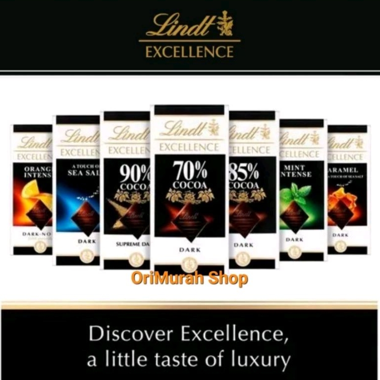 Jual Lindt Excellence Dark Chocolate Coklat Hitam Mint Intense Orange ...