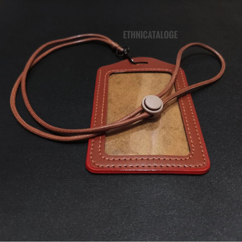 Jual LANYARD gantungan id card name tag holder tali premium coklat / id ...