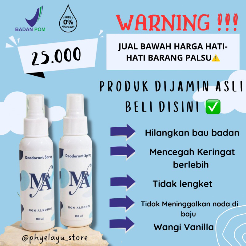 Jual Madeo -MA deodorant spray Original- /Deodorant terbaik mencegah ...