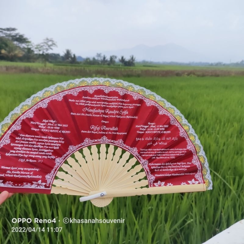 Jual Kipas souvenir kipas undangan kemas box custom sablon | Shopee ...