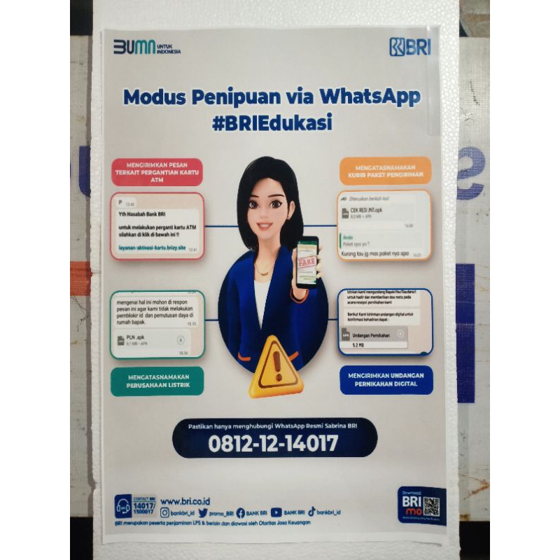 Jual STIKER VINYL POSTER PERINGATAN BRI 2, UKURAN : 40 x 60 cm, 1 ...
