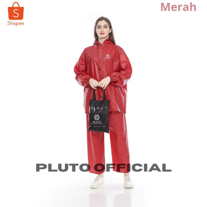 Jual Jas Hujan Raincoat Anti Rembes Pria Wanita Setelan Celana Bahan PVC 0.25 Tebal Kuat Elastis ...