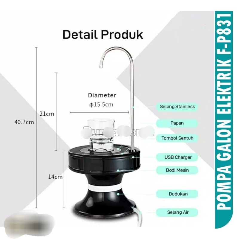 Jual pompa air galon elektrik dispenser galon ukuran jumbo mewah ...