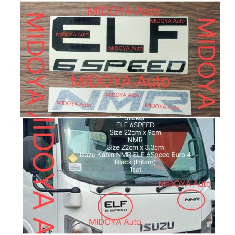 Jual Sticker ELF 6SPEED NMR Isuzu Kabin NMR ELF 6Speed Euro 4 1set ...