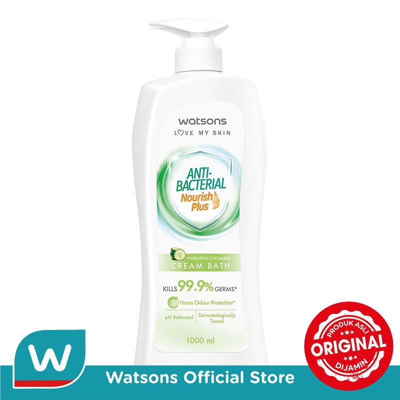 Jual WATSONS Anti Bacterial Cream Bath 1000ml - Body Wash | Shopee ...