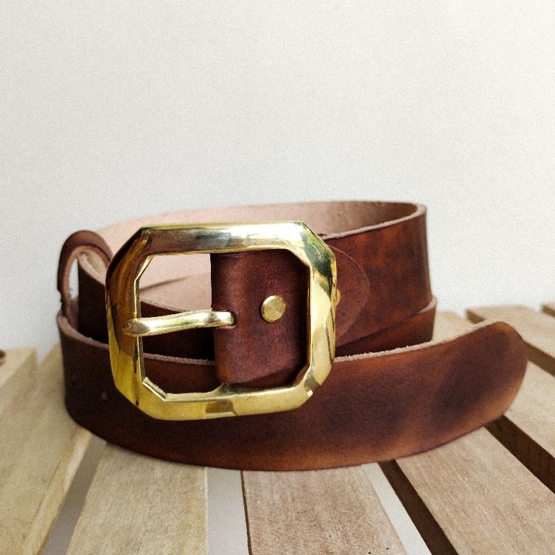 Jual SABUK KULIT CLASSIC VEGTAN LEATHER BELT DARK BROWN SABUK KULIT ...