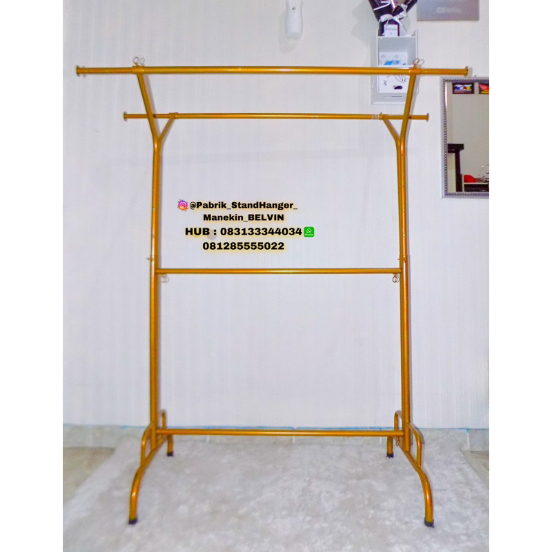 Jual StandHanger Model Y ADJUSTABLE GOLD // Gawangan Baju Model Y ...