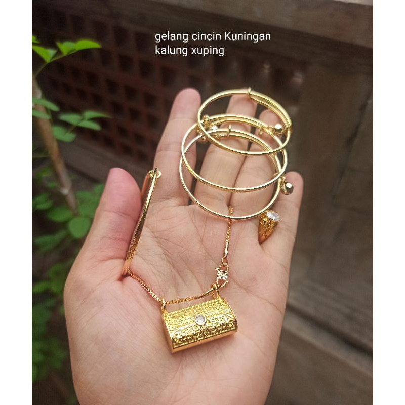 Jual paket murah gelang bayi 3 bulanan Kuningan sepuhan emas dan perak ...
