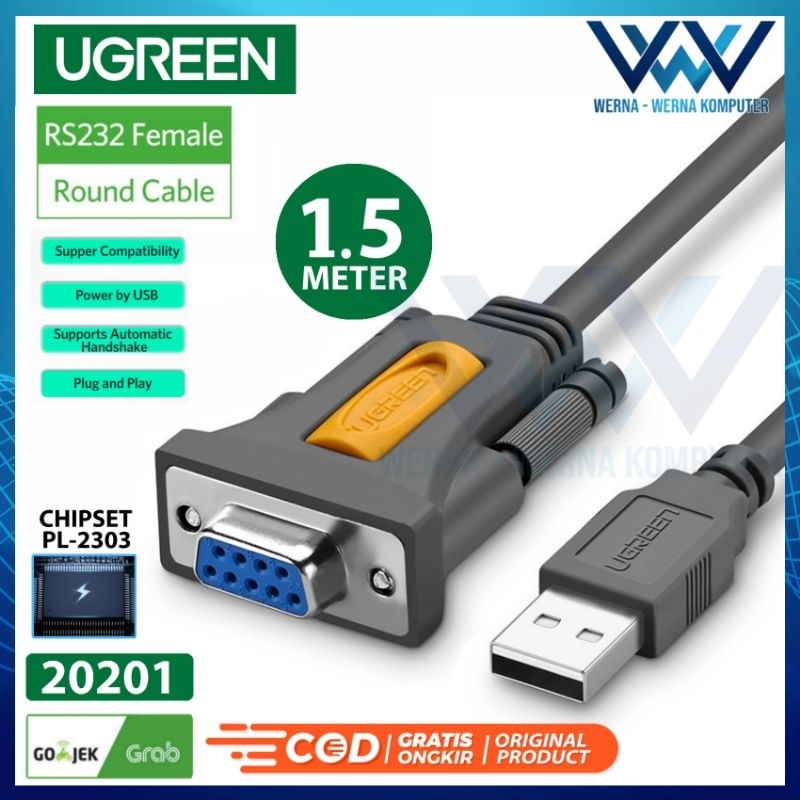 Jual UGREEN Kabel USB to RS232 Serial DB9 Female 1 METER 20201 | Shopee ...