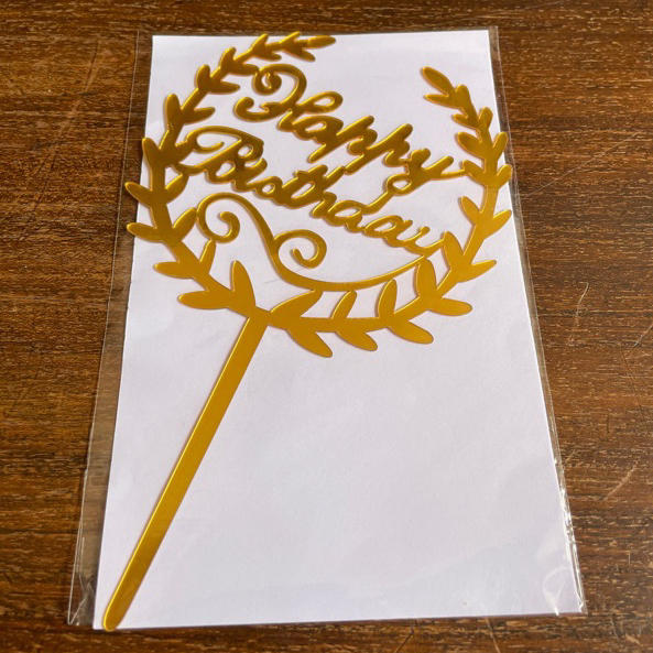 Jual topper happy birthday gold part 2 / toper ulang tahun / topper ...