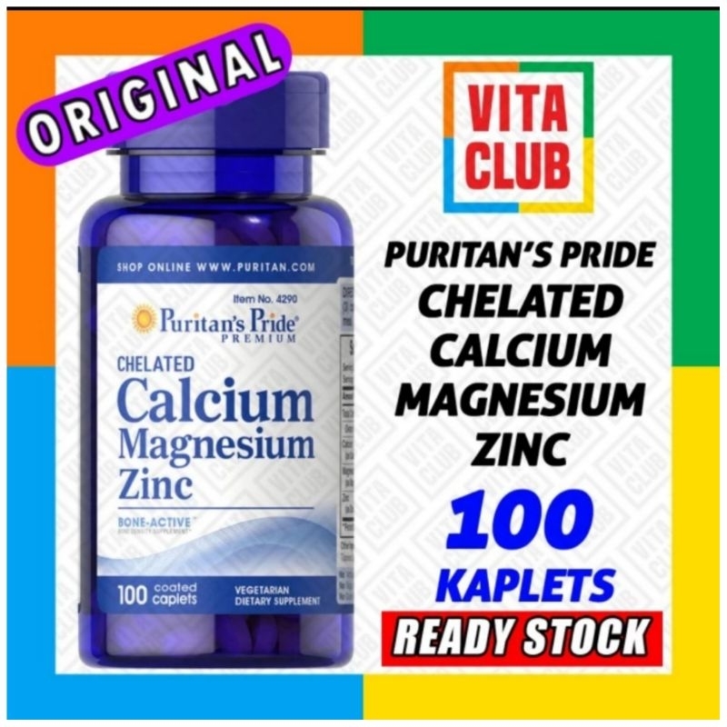 Jual Puritan Chelated Calcium Magnesium Zinc 100 kaplet | Shopee Indonesia