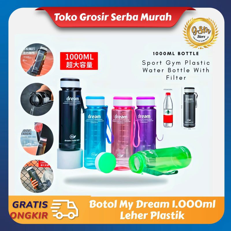 Jual Botol Minum Dream Sporty Plastik 1 Liter Botol Minum Murah Tumblr ...