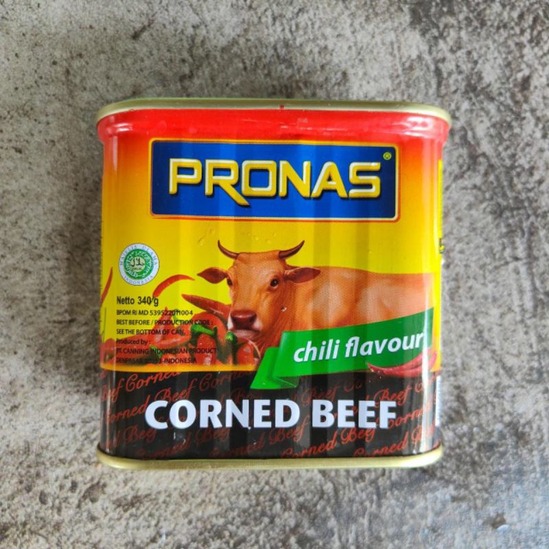 Jual PRONAS CORNED BEEF CHILI FLAVOUR 340gr | Shopee Indonesia