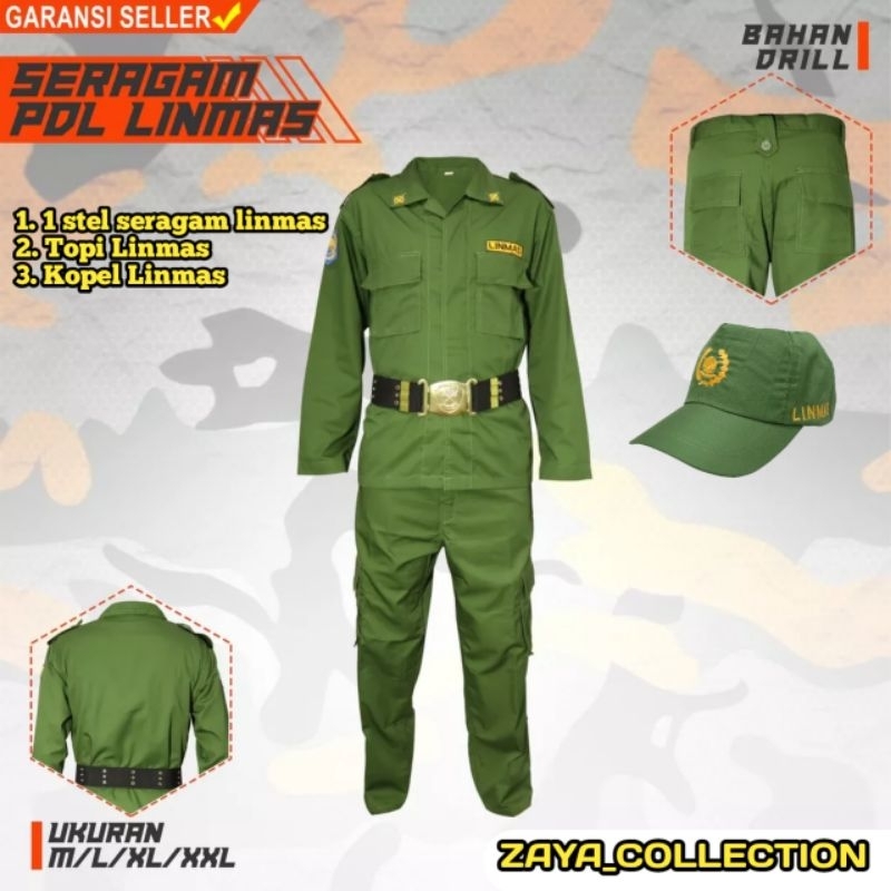 Jual Seragam PDL Linmas 1 stel + Topi + Kopel | Shopee Indonesia
