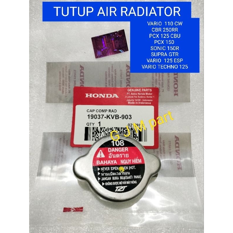 Jual CAP COMP RADIATOR ASLI TUTUP AIR RADIATOR HONDA VARIO TECHNO 125FI ...