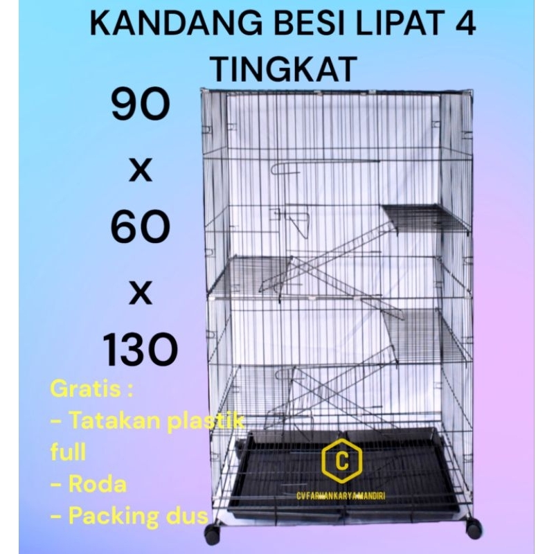 Jual KANDANG BESI LIPAT XXL 4 LANTAI SUPER JUMBO | Shopee Indonesia
