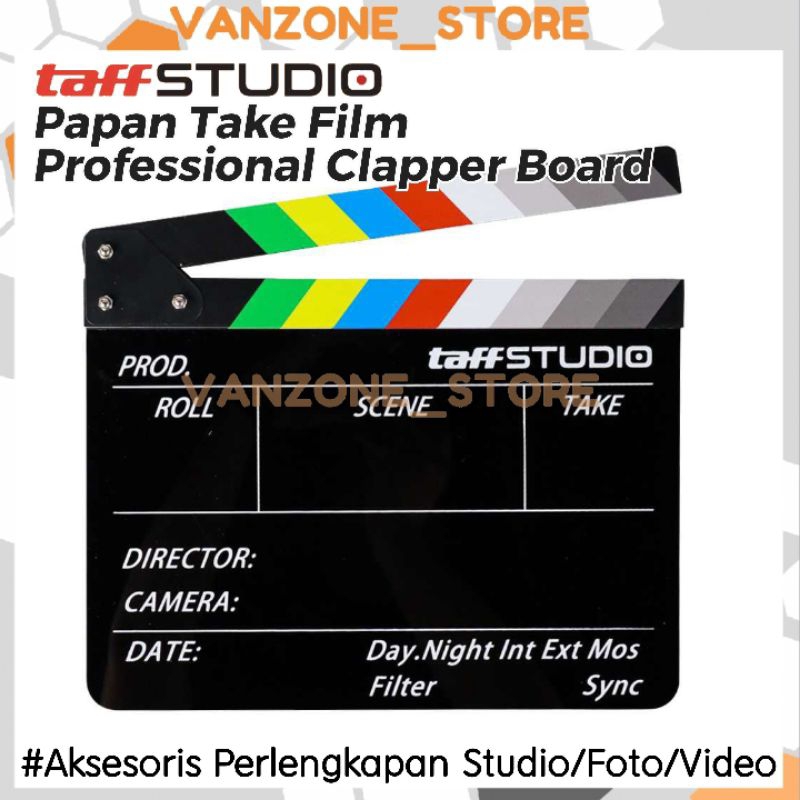 Jual Papan Kliper Take Film Profesional Clapper Board Cut Action Scene ...