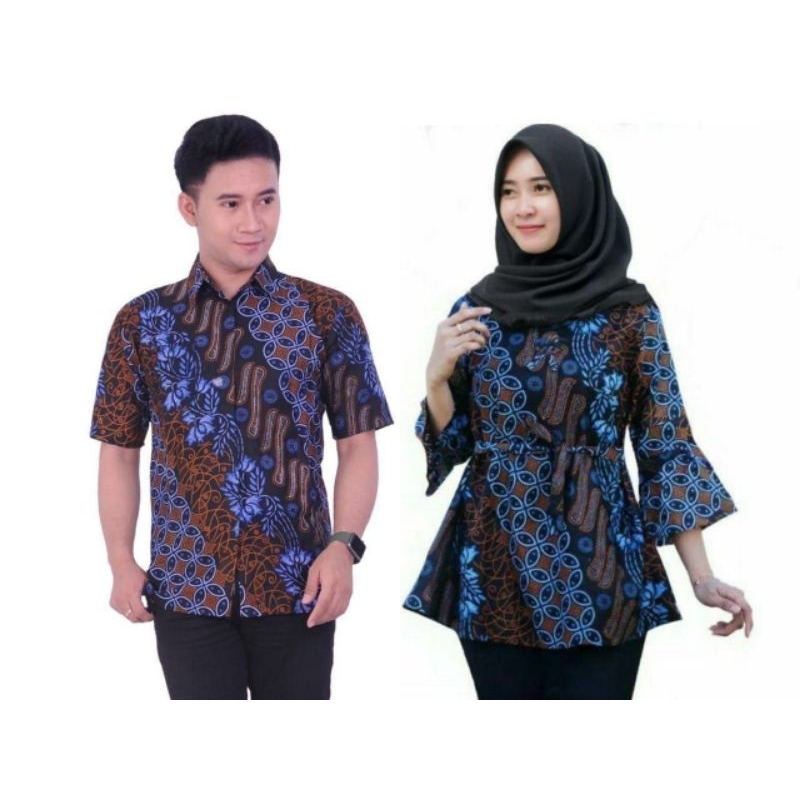 Jual COUPLE HEM BLOUSE BATIK ATASAN WANITA SERAGAM NIKAHAN BETS SELLER ...