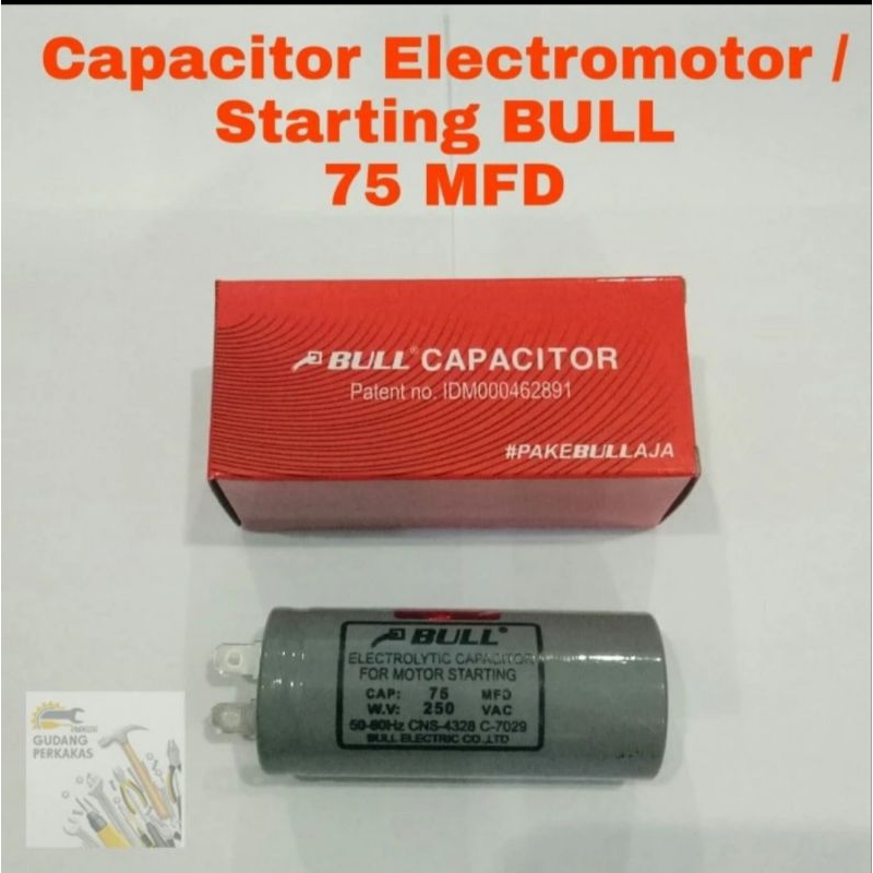 Jual Capasitor Elektromotor 75 MFD BULL - Capacitor Electromotor ...