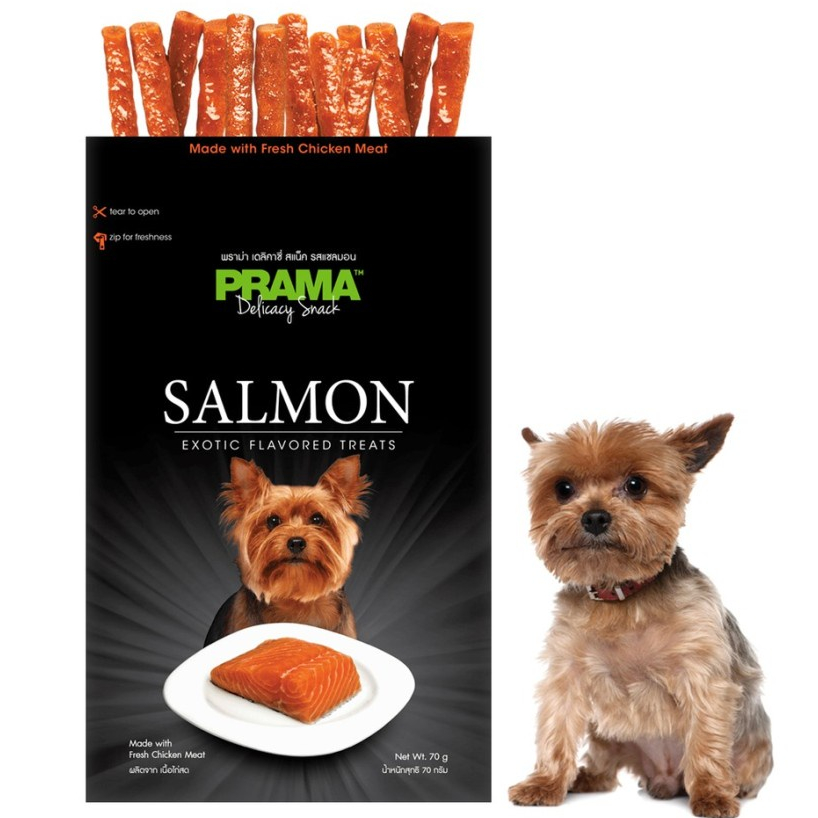 Jual PRAMA DOG SNACK SALMON 70GR CEMILAN / SNACK ANJING 70 GR | Shopee ...