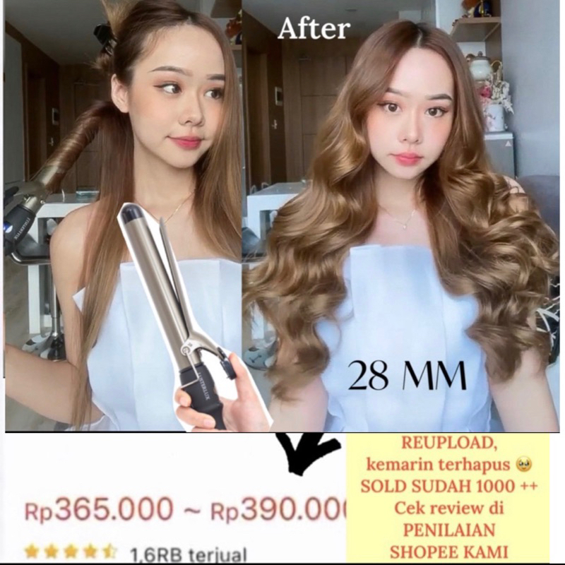 Jual LUSTERLUX CATOKAN RAMBUT CURLING IRON 3 in 1 ( catok curly, wavy ...