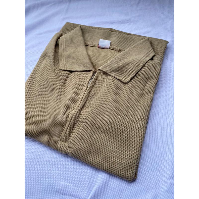 Jual Kaos Polo Shirt Pria Zipper Lengan Panjang Baju Kerah Berkerah ...