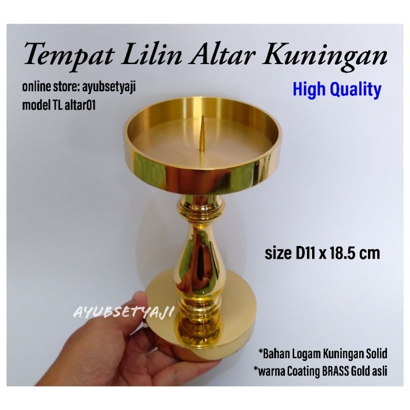 Jual Tempat Lilin Altar Kuningan TL altar01 Tinggi 18cm cawan lilin ...